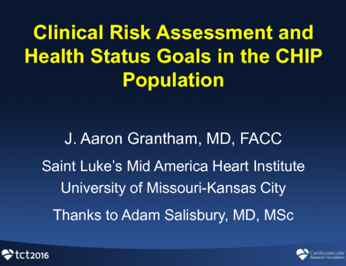 Clinical Risk Assessment and Health Status Goals in the CHIP Population | tctmd.com